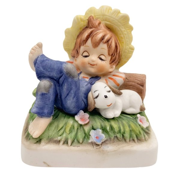 Lefton | Accents | Vintage Lefton Boy Puppy Dog Figurine Trw38 Straw ...